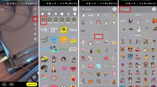How to Add a GIF to a Snapchat Video or Picture - Technipages