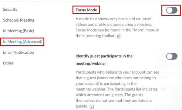 What is and How to Use Focus Mode on Zoom - Technipages