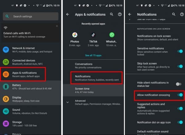 Android 11: How to Snooze the Notifications - Technipages