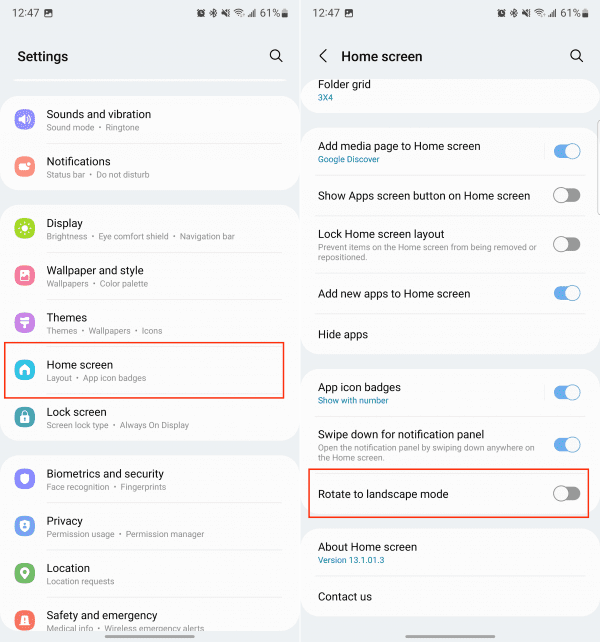 Galaxy S22: Enable/Disable Auto Rotate Screen - Technipages