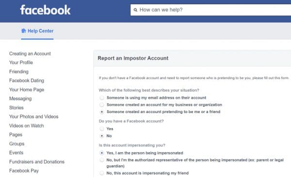 Facebook: How to Report a Fake Account or Page - Technipages