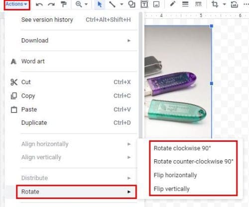 Google Docs: How to Insert and Rotate and Image - Technipages