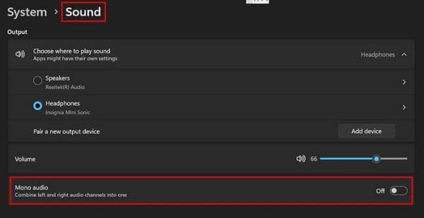 2 Ways to Enable/Disable Mono Audio in Windows 11 - Technipages