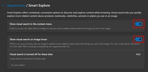 Microsoft Edge: How to Turn On/off Visual Search - Technipages