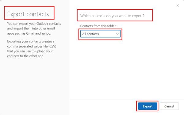 How to Export Outlook Contacts to Excel in 2023 - Technipages