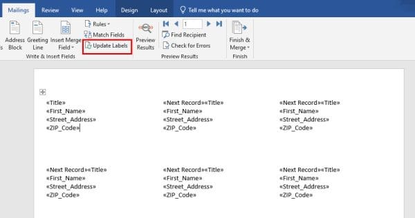 How to Print Labels From Excel Using Mail Merge - Technipages