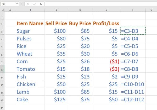 How to Use Excel Subtraction Formula in 6 Ways - Technipages