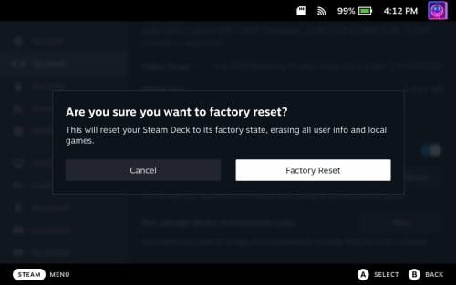 How to Reset Steam Deck - Technipages