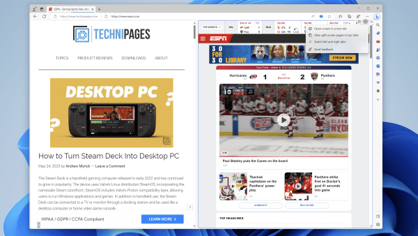 How to Enable Split-Screen in Microsoft Edge - Technipages