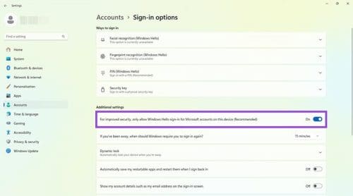 Steps to Disable and Enable PIN Codes in Windows 11 - Technipages