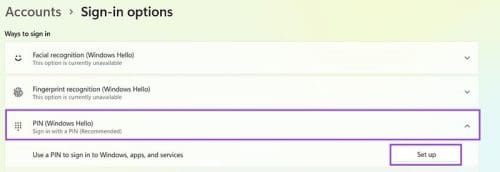 Steps to Disable and Enable PIN Codes in Windows 11 - Technipages