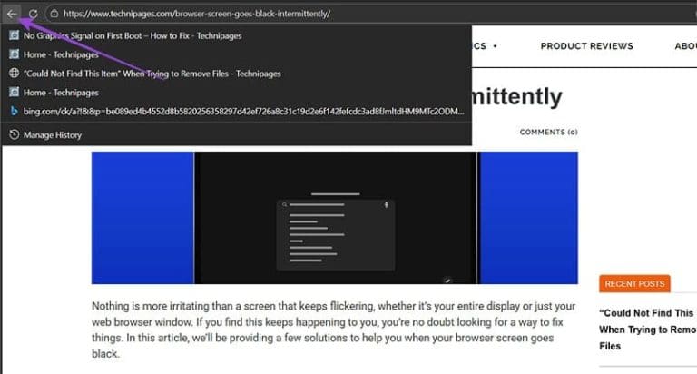 What to Do if the Back Button in Browser Doesn’t Work - Technipages